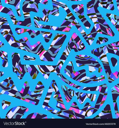 Blue Geometric Mosaic Seamless Pattern Royalty Free Vector