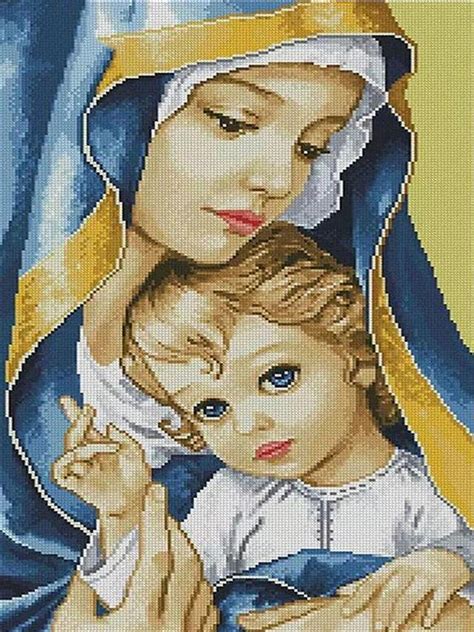 Диамантен Гоблен Мадона с Младенец Комплект 30x40 см Код 3468