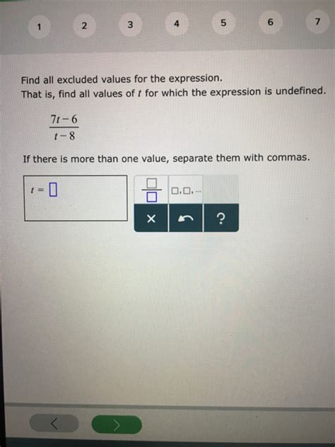 solved find all excluded values for the expression that