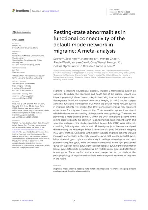 Pdf Resting State Abnormalities In Functional Connectivity Of The