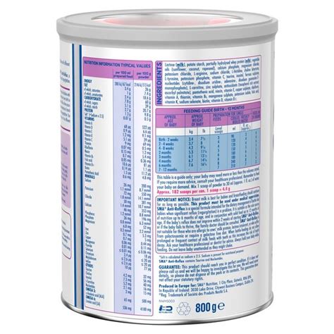 Sma Pro Anti Reflux Formula From Birth Ocado