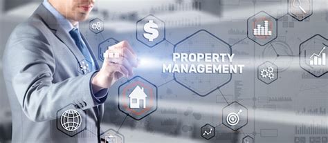 Premium Photo Businessman Pressing Property Management Button On