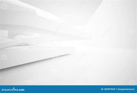 Abstract White Parametric Interior With Window Architectural Background Stock Illustration