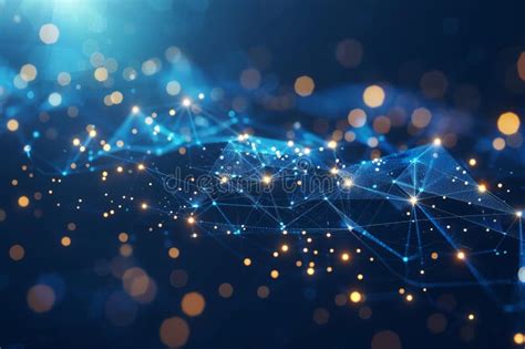 Visual Depicting Abstract Blue Background With Glowing Connection Lines