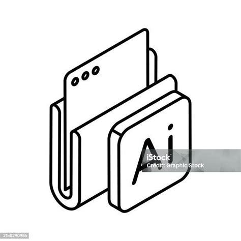 등각 투영 스타일의 인공 지능 폴더 아이콘 바로 사용할 수 있습니다 0명에 대한 스톡 벡터 아트 및 기타 이미지 0명