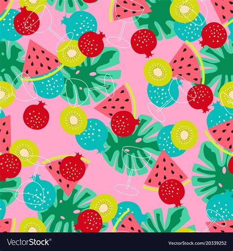 Tropical Cocktail Pattern Royalty Free Vector Image