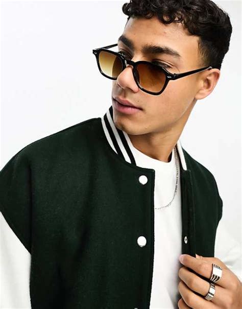 Svnx Round Sunglasses In Black And Brown Asos