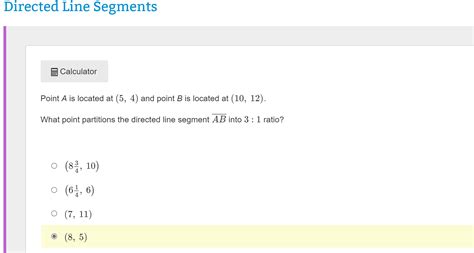 Directed Line Segments Calculator Point A Is Located At 54 And Point