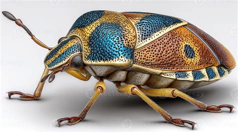 Brightly Colored Beetle With Detailed Textures Found In A Tropical