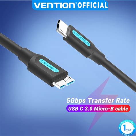 Vention Type C Cable A Gbps Usb C To Micro B Cable Fast Charging Cable For Laptops Mobile