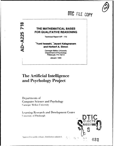 Pdf The Mathematical Bases For Qualitative Reasoning