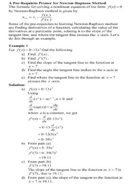 Newton Raphson Method Pdf