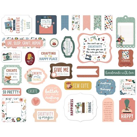 Lets Create Echo Park Cardstock Ephemera 33pkg Icons Prairie