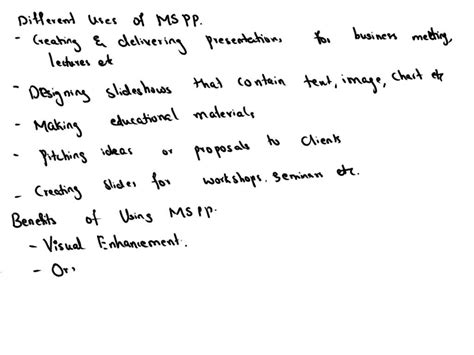Solved 1 What Are The Different Uses Of Ms Powerpoint 2 What Are