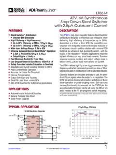 LT V A Synchronous Step Down Silent Switcher With Lt V A Synchronous Step