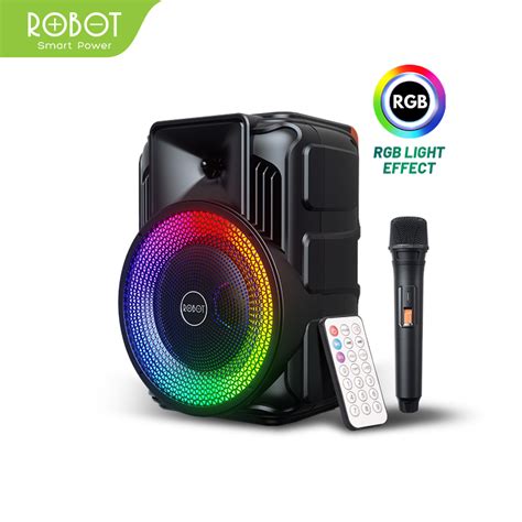 Speaker Robot Rb500 Karaoke Bluetooth 5 0 Audio Wireless Super Bass Portable Led Garansi Resmi
