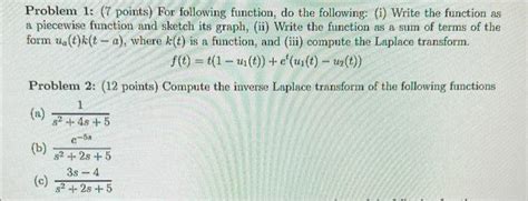 Solved Problem 1 7 Points For Following Function Do The
