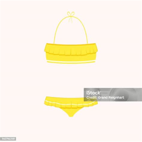 여름 귀여운 반도 비치 수영복 화려한 수영복 흰색 배경에 여성의 해변 수영복 만화 스타일의 벡터 일러스트 레이 션 관능에 대한 스톡 벡터 아트 및 기타 이미지 Istock