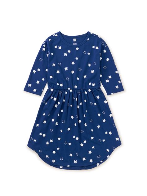 Girl Long Sleeve Midi Dress Casual Tea Collection