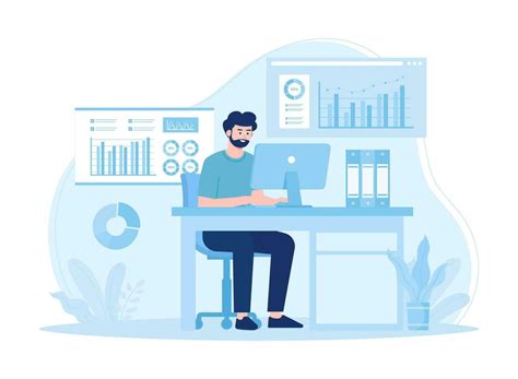 Analyzing Work Projects Concept Flat Illustration 33257876 Vector Art