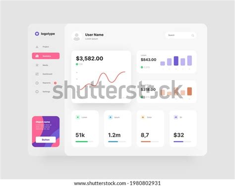 dashboard design app interface ui ux เวกเตอร์สต็อก ปลอดค่าลิขสิทธิ์