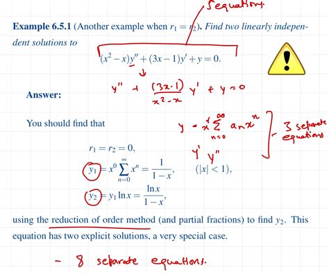 solved find two linearly independent solutions to equation