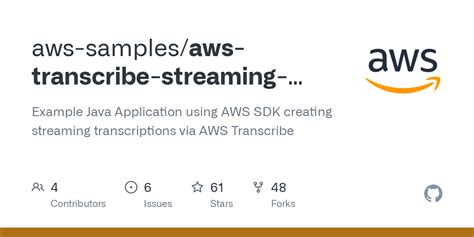 Github Aws Samplesaws Transcribe Streaming Example Java Example