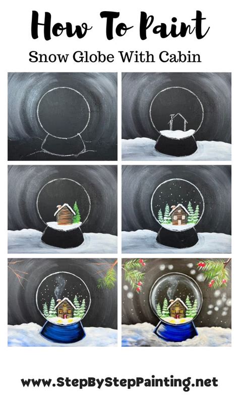 Snow Globe With Cabin Acrylic Painting Tutorial Artofit