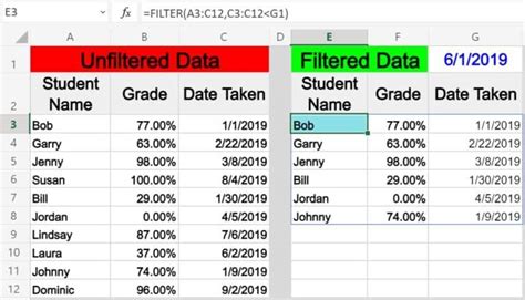 Excel Filter By Date Using A Cell Reference Basic Example Spreadsheet Class