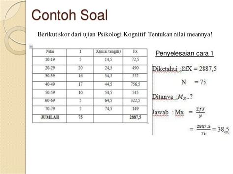 16 Contoh Soal Statistika Mean Median Modus Riset