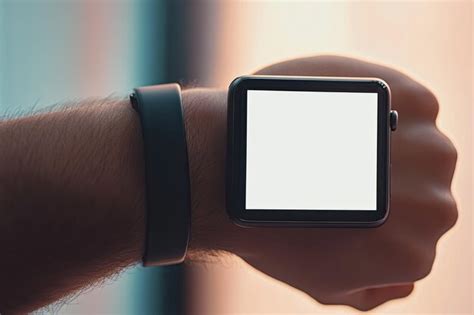 Hand Using Smartwatch Close Up Premium Ai Generated Image