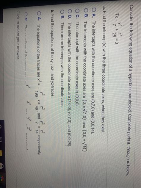 Solved Consider The Following Equation Of A Hyperbolic