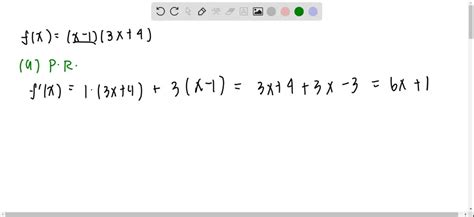 Solved Derivatives By Two Different Methods A Use The Product Rule To