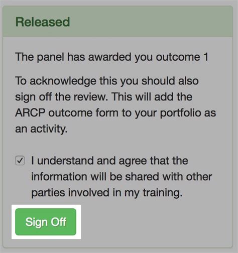 Acknowledge An Arcp Outcome Fom Portfolio