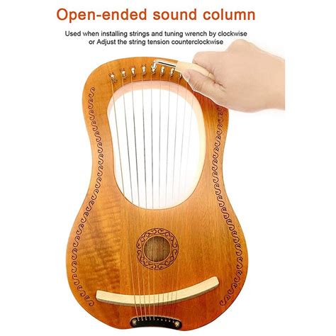 10 String Lyre Harpmahogany String Instrument Wit Grandado