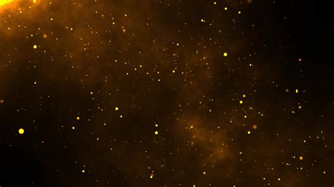 Beautiful Floating Gold Glitter Particles With Dust On Black Background In Slow Motion 3d