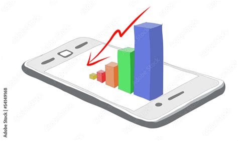 Smartphone Business Graph Chart On A White Background Stock Illustration Adobe Stock