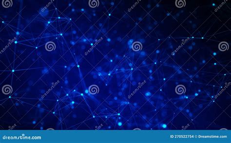 Digital Flow With Connecting Points And Lines Futuristic Blue Science Background Global