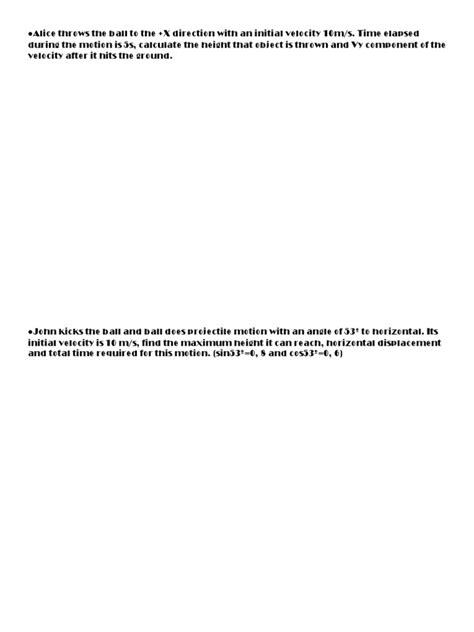 10 Examples Of Projectile Motion Pdf Projectiles Physical Quantities