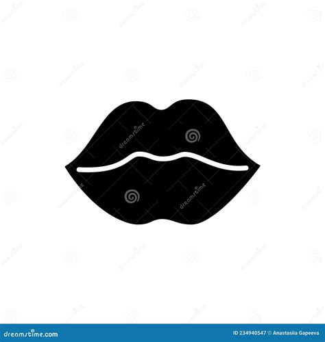 Woman Lips Glyph Icon Sex Shop Logotype Beauty Shop Sign Black