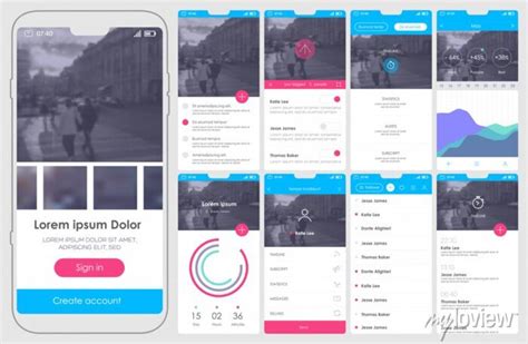 Design Of Mobile Applications Ui Ux Gui Set With A Welcome • Wall