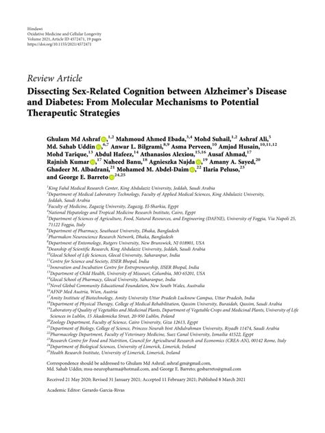 Pdf Dissecting Sex Related Cognition Between Alzheimers Disease And