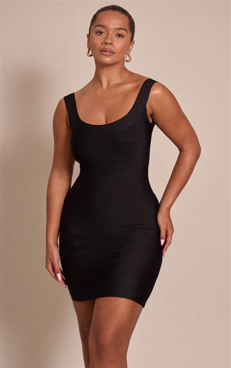 Shape Black Bandage Scoop Neck Mini Dress Shape Plt Ire