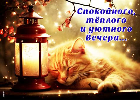 Хорошая открытка Спокойного теплого и уютного вечера Скачать бесплатно на