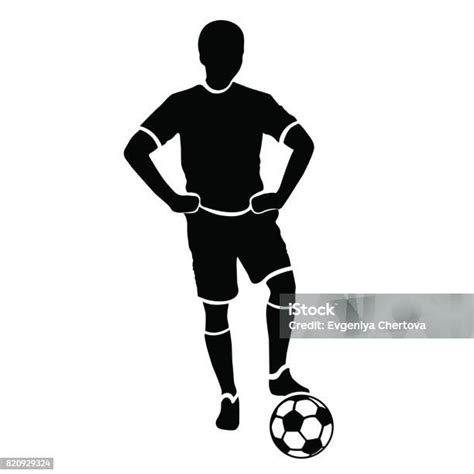 축구 선수 실루엣입니다 흰색 배경에 고립 된 공 까만 축구 선수 개요 벡터 일러스트 레이 션 축구 선수에 대한 스톡 벡터 아트 및 기타 이미지 Istock