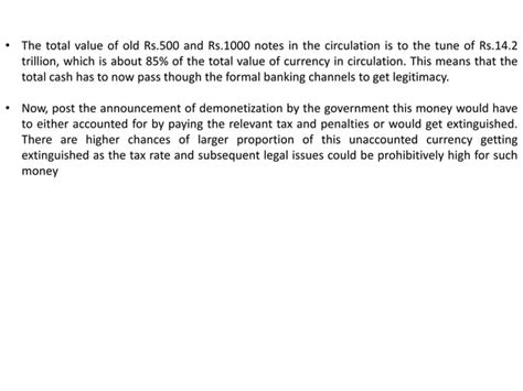 Demonetisation In India And Its Impact Ppt