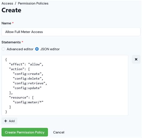 understanding creating and managing permission policies m3ter