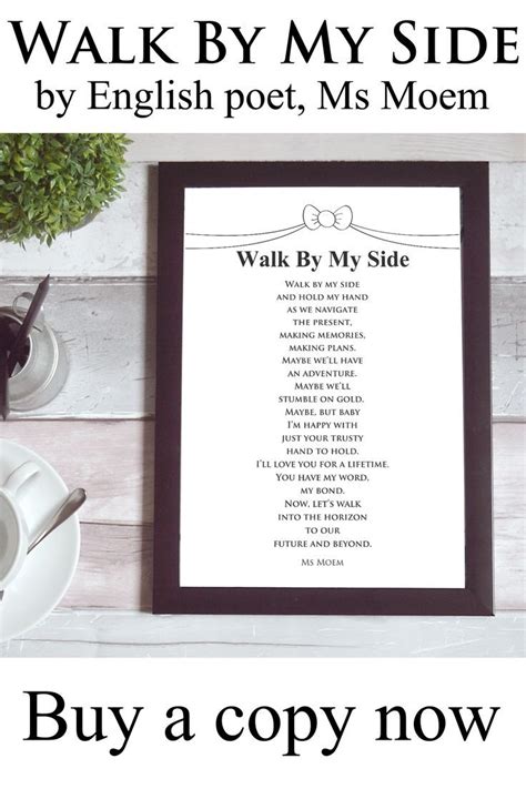 Printable Words For Your Wedding Reading Walk By My Side By Ms Moem