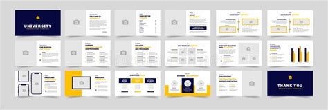 University Powerpoint Presentation Or Education Slide Design Stock Vector Illustration Of