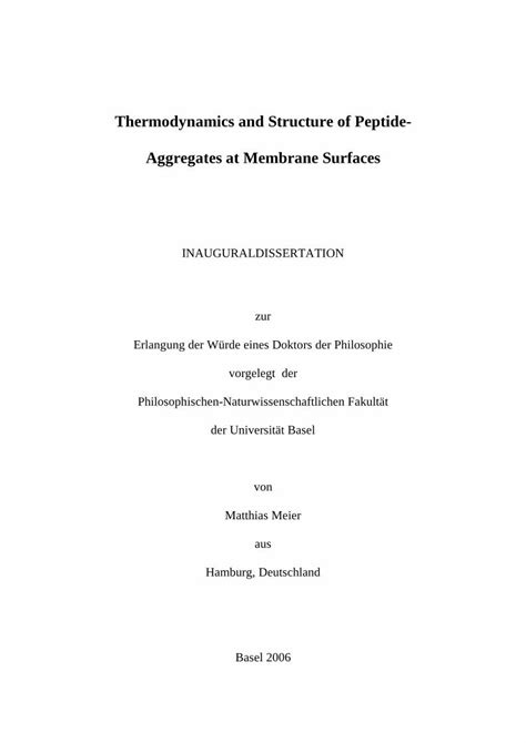 Pdf Thermodynamics And Structure Of Peptide Aggregates At · 6 Structure Analysis Of